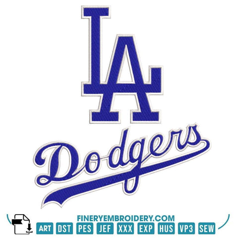 LA Dodgers Embroidery Design - Perfect for Sports Fans! – FineryEmbroidery