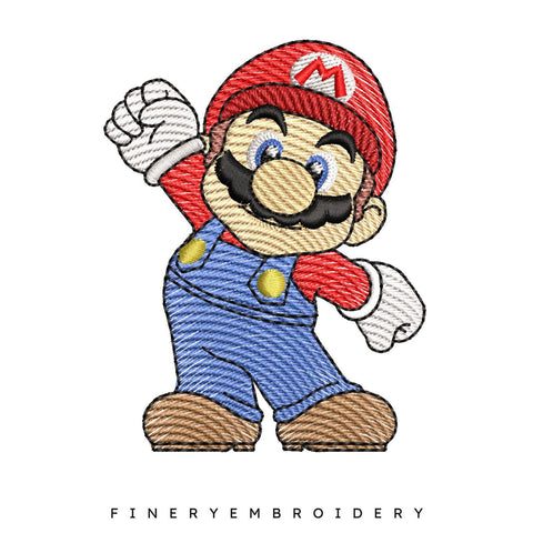 Mario Bros Embroidery Design – FineryEmbroidery