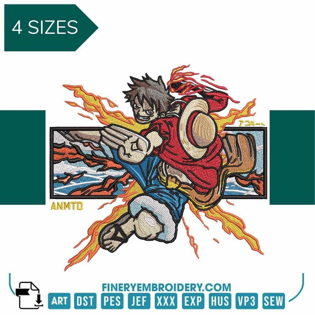 Monkey D. Luffy 2 | One Piece - Animé - Embroidery Design ...