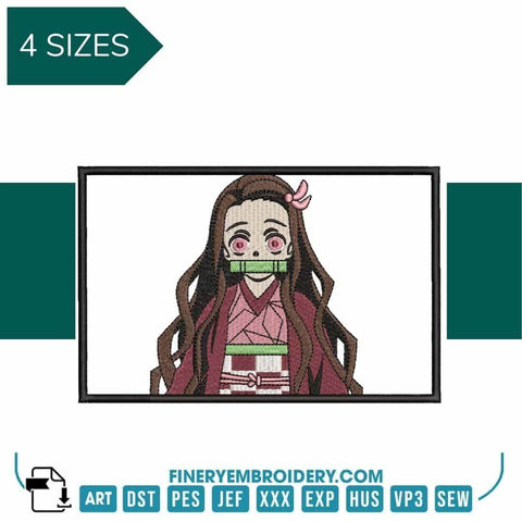 Nezuko Kamado Demon Slayer - Animé - Embroidery Design – FineryEmbroidery