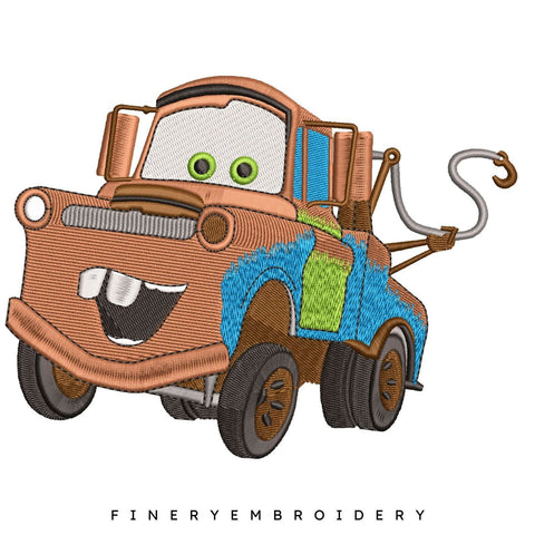 Pixar's "Cars" Mater Embroidery Design – FineryEmbroidery